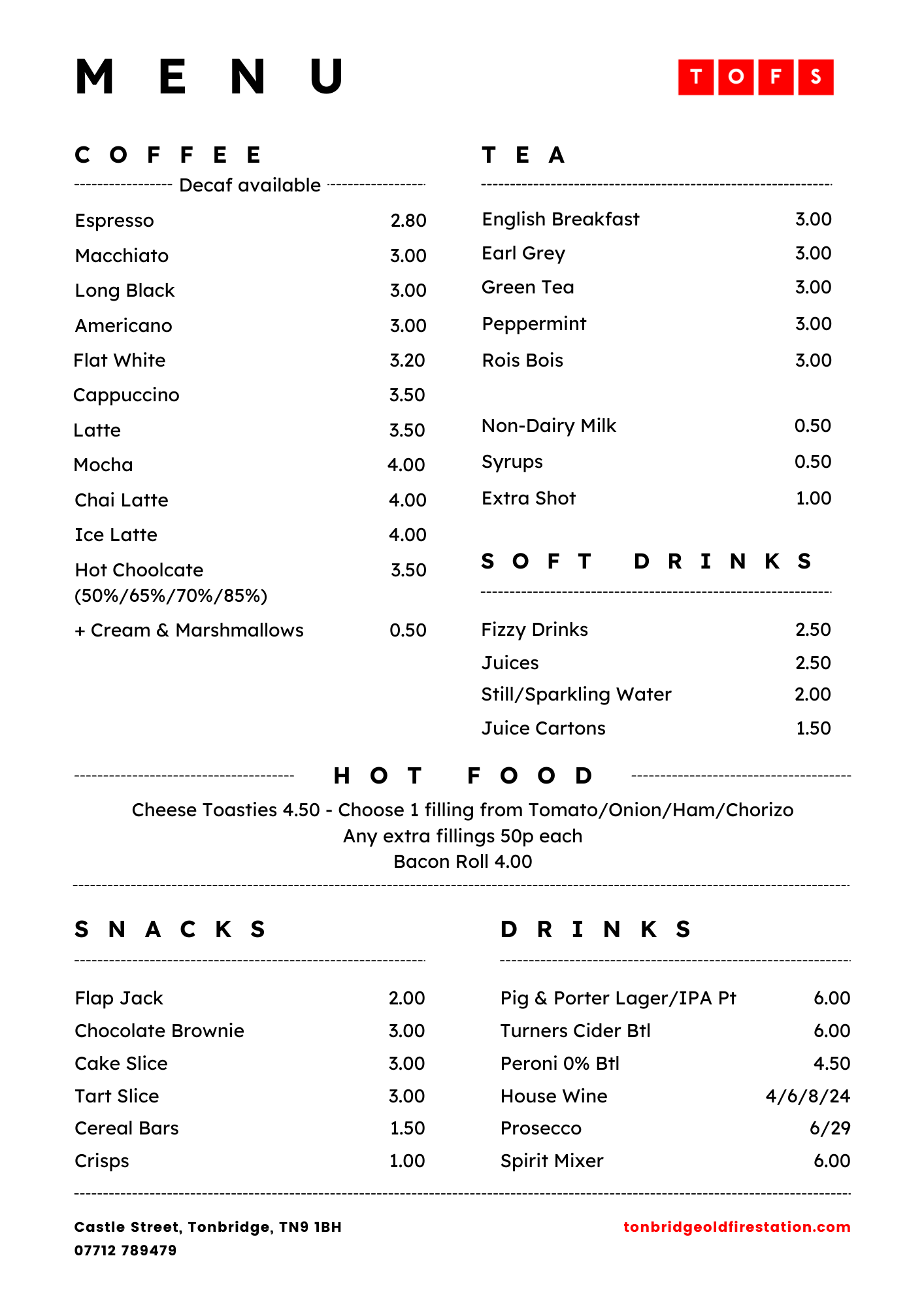 Café – Tonbridge Old Fire Station